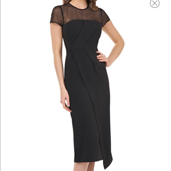 JS Collections | Dresses | Illusion Yoke Asymmetrical Cocktail Dress ...